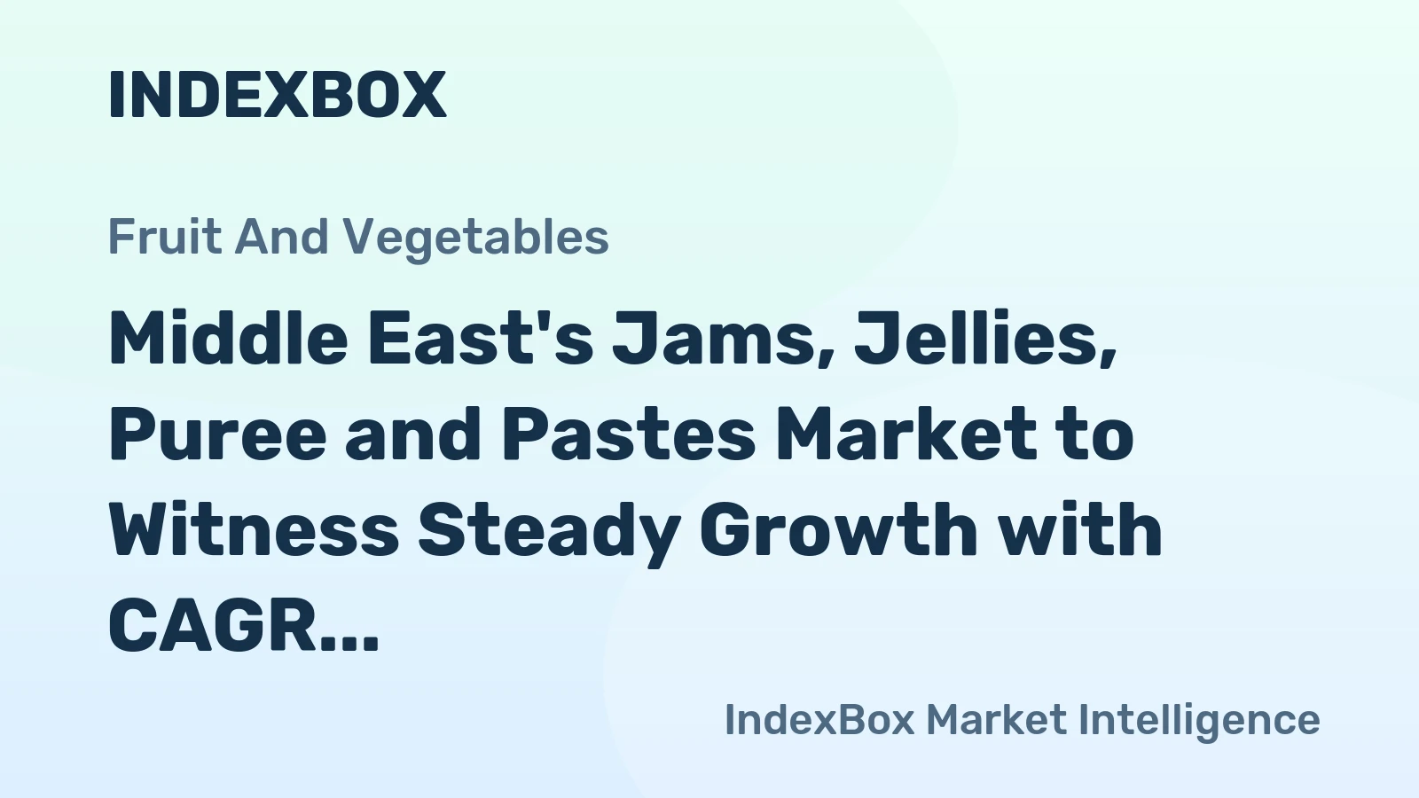 Middle East's Jams, Jellies, Puree and Pastes Market to Witness Steady Growth with CAGR of +1.9% from 2024 to 2035