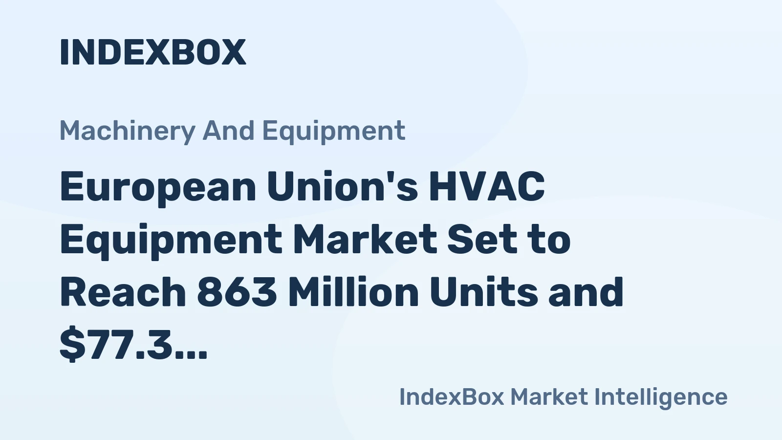 European Union's HVAC Equipment Market Set to Reach 863 Million Units and $77.3 Billion by 2035