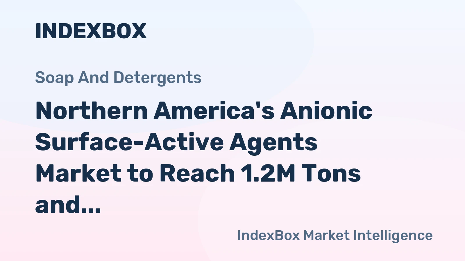 Northern America's Anionic Surface-Active Agents Market to Reach 1.2M Tons and $3.9B by 2035