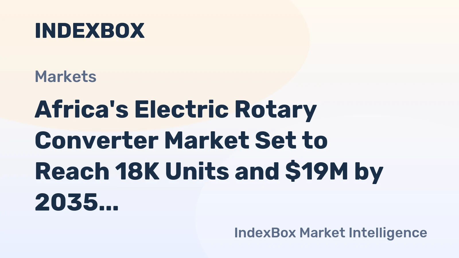 Africa's Electric Rotary Converter Market Set to Reach 18K Units and $19M by 2035