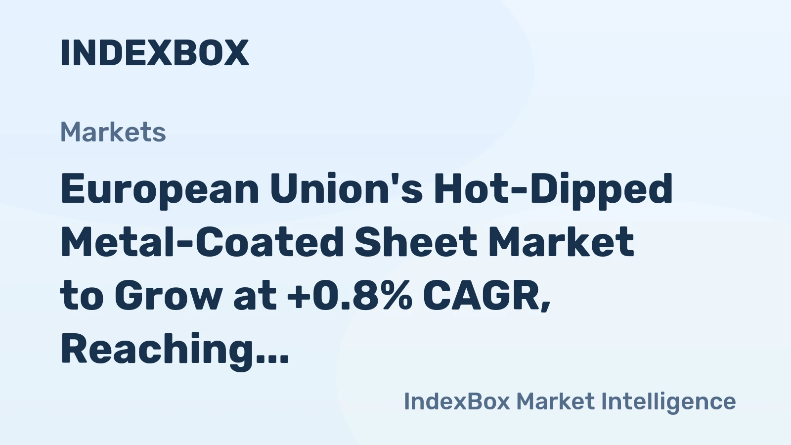 European Union's Hot-Dipped Metal-Coated Sheet Market to Grow at +0.8% CAGR, Reaching $28.2B by 2035