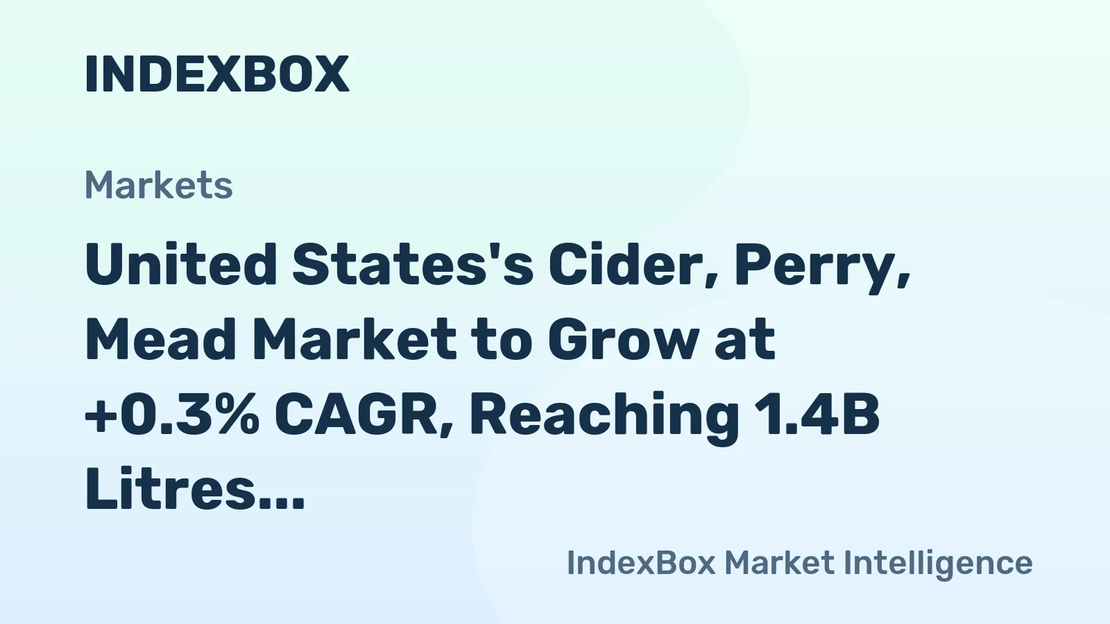 United States's Cider, Perry, Mead Market to Grow at +0.3% CAGR, Reaching 1.4B Litres by 2035