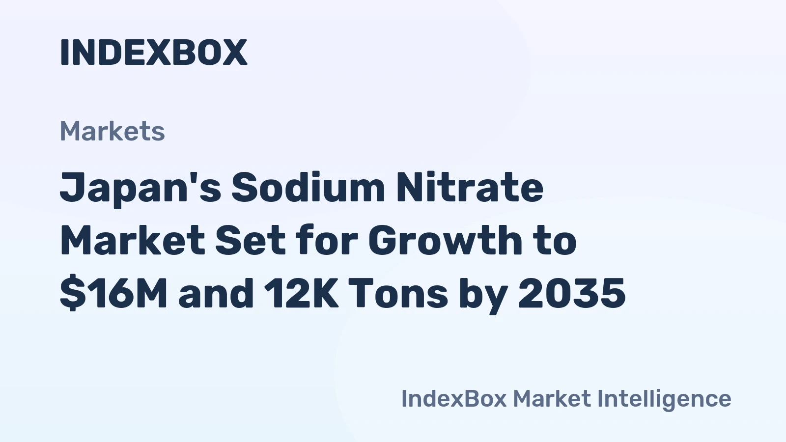 Japan's Sodium Nitrate Market Set for Growth to $16M and 12K Tons by 2035