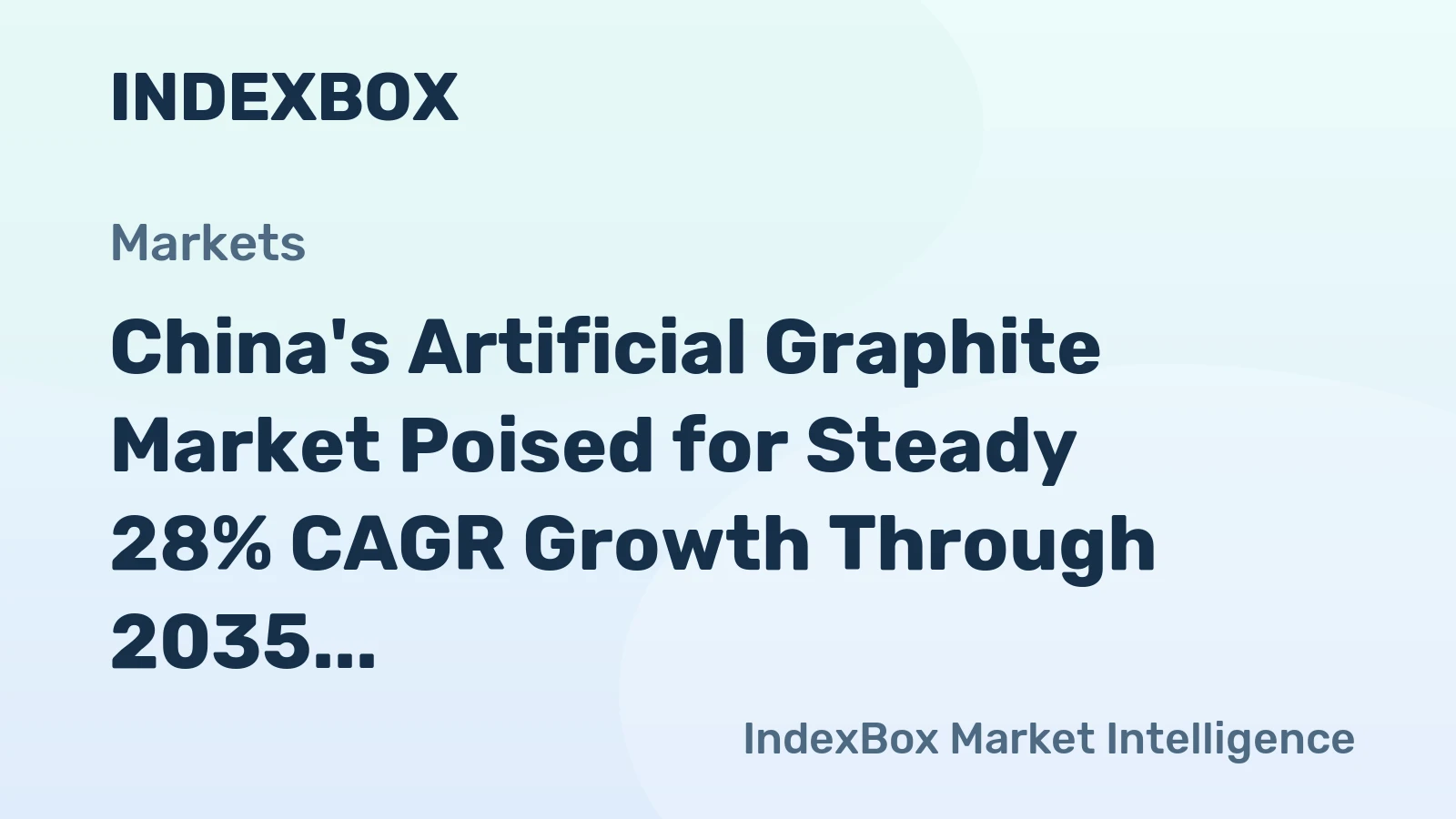China's Artificial Graphite Market Poised for Steady 28% CAGR Growth Through 2035
