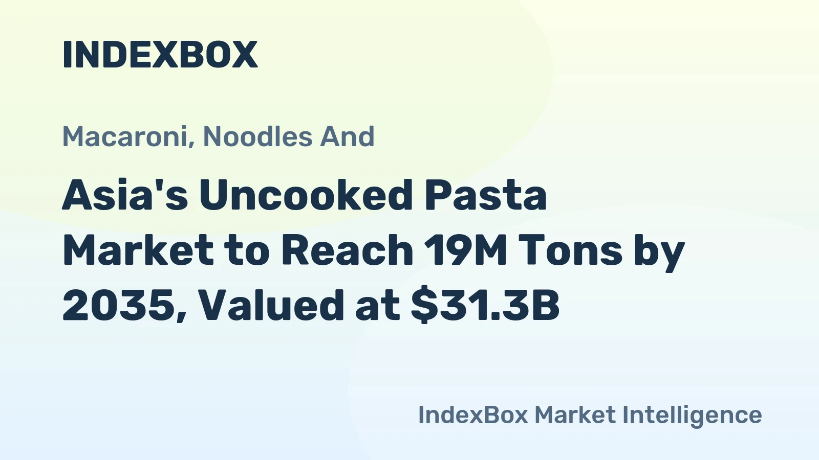 Asia's Uncooked Pasta Market to Reach 19M Tons by 2035, Valued at $31.3B