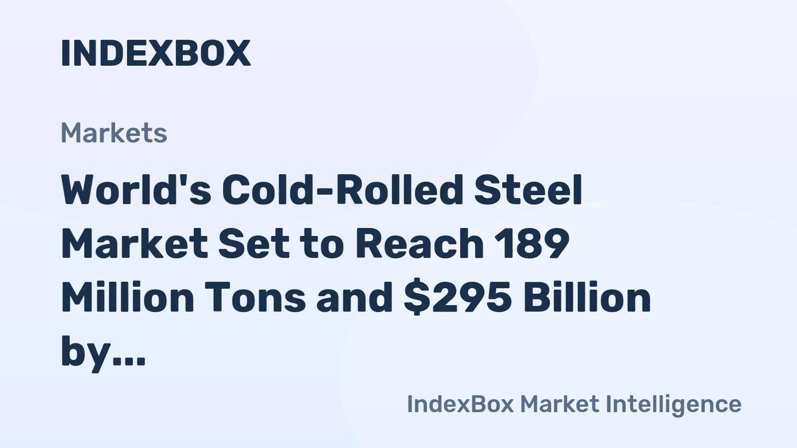 World's Cold-Rolled Steel Market Set to Reach 189 Million Tons and $295 Billion by 2035