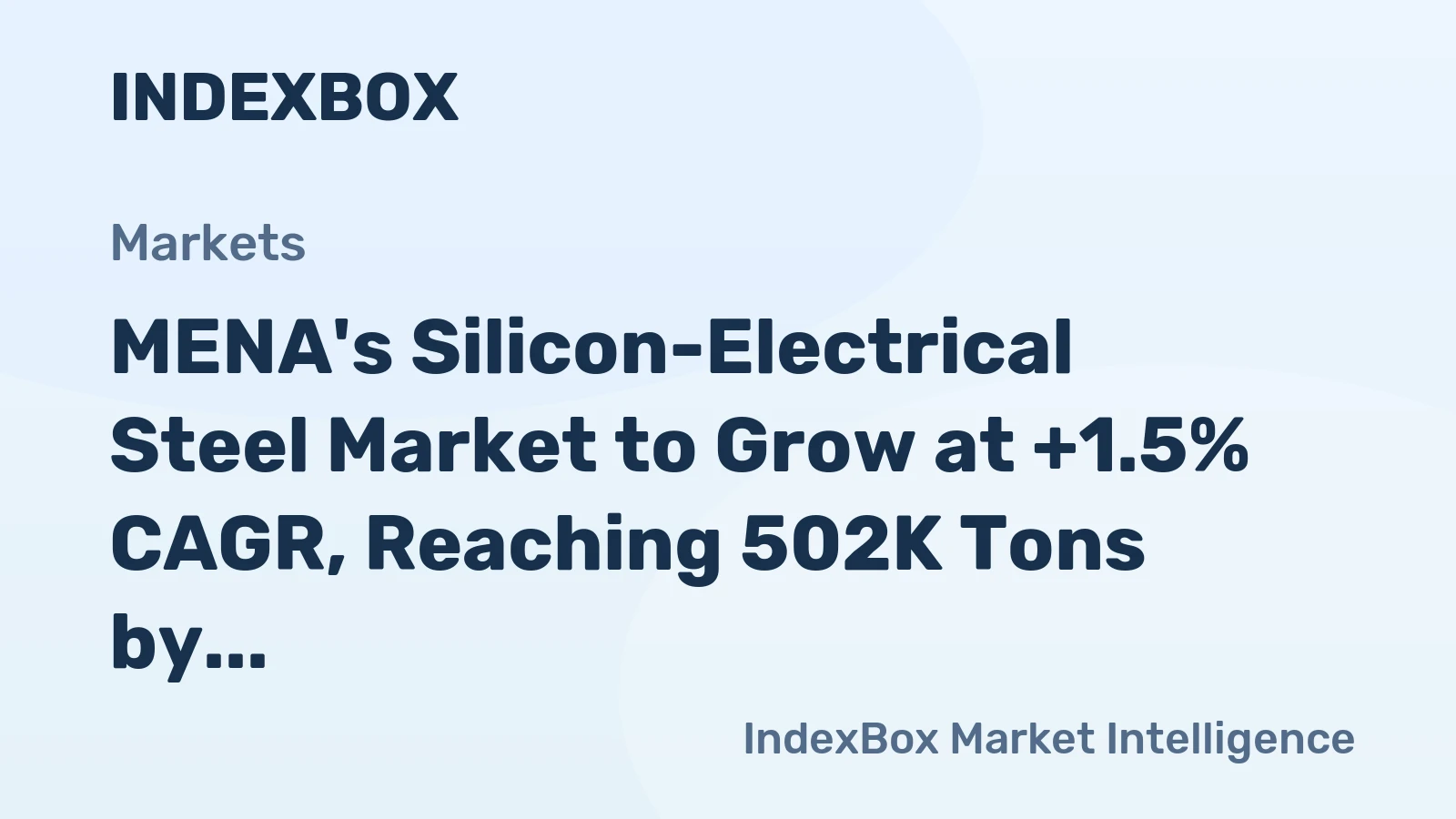 MENA's Silicon-Electrical Steel Market to Grow at +1.5% CAGR, Reaching 502K Tons by 2035