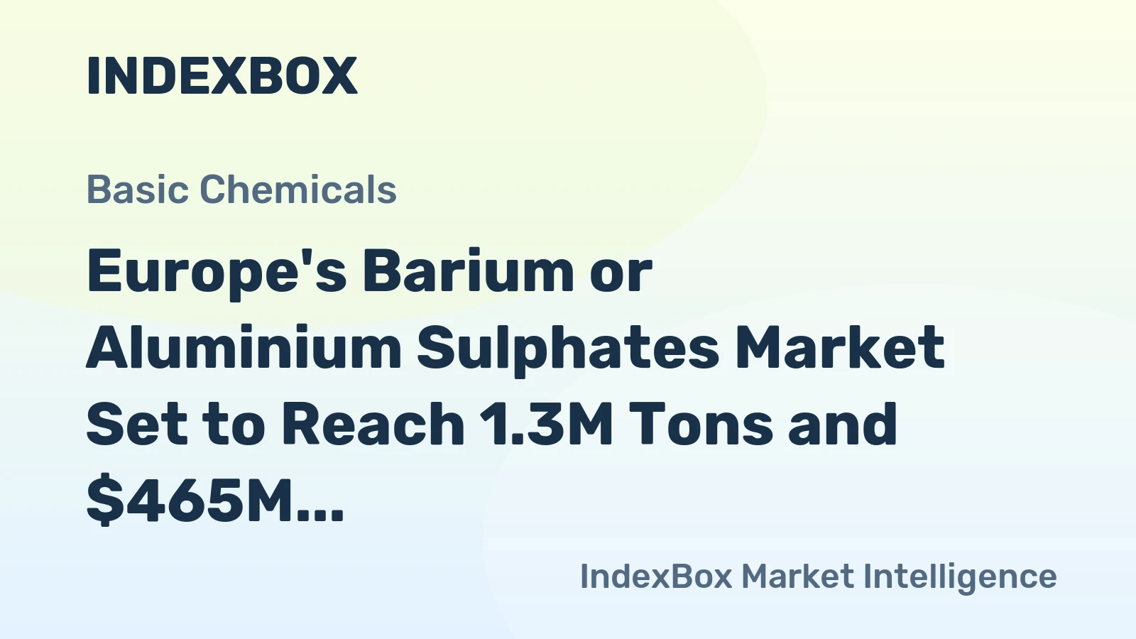 Europe's Barium or Aluminium Sulphates Market Set to Reach 1.3M Tons and $465M by 2035