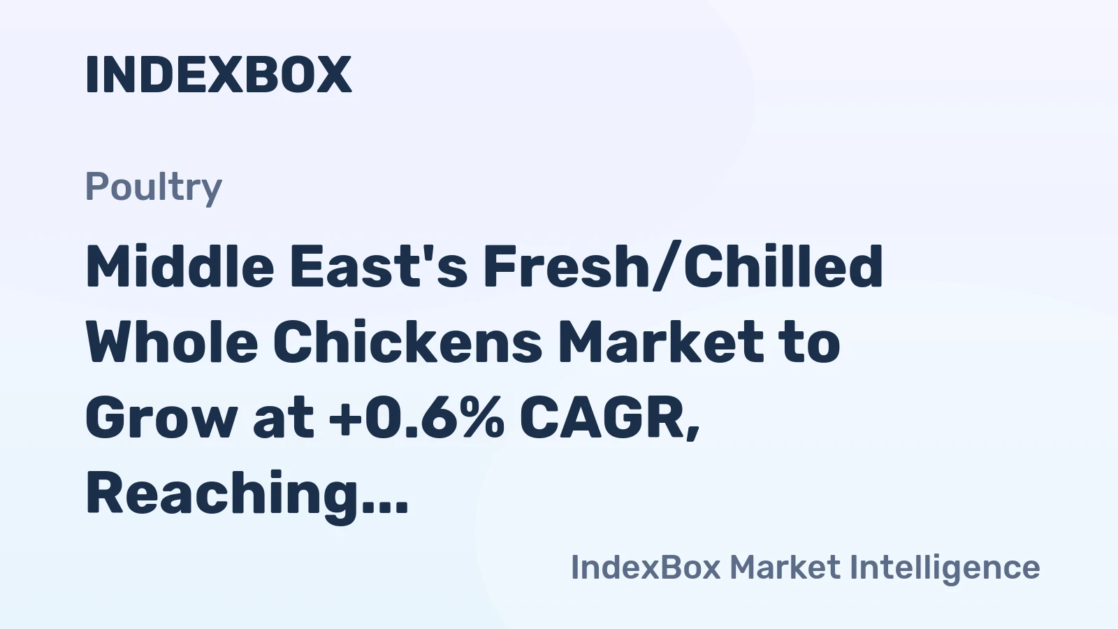 Middle East's Fresh/Chilled Whole Chickens Market to Grow at +0.6% CAGR, Reaching 2.9M Tons by 2035