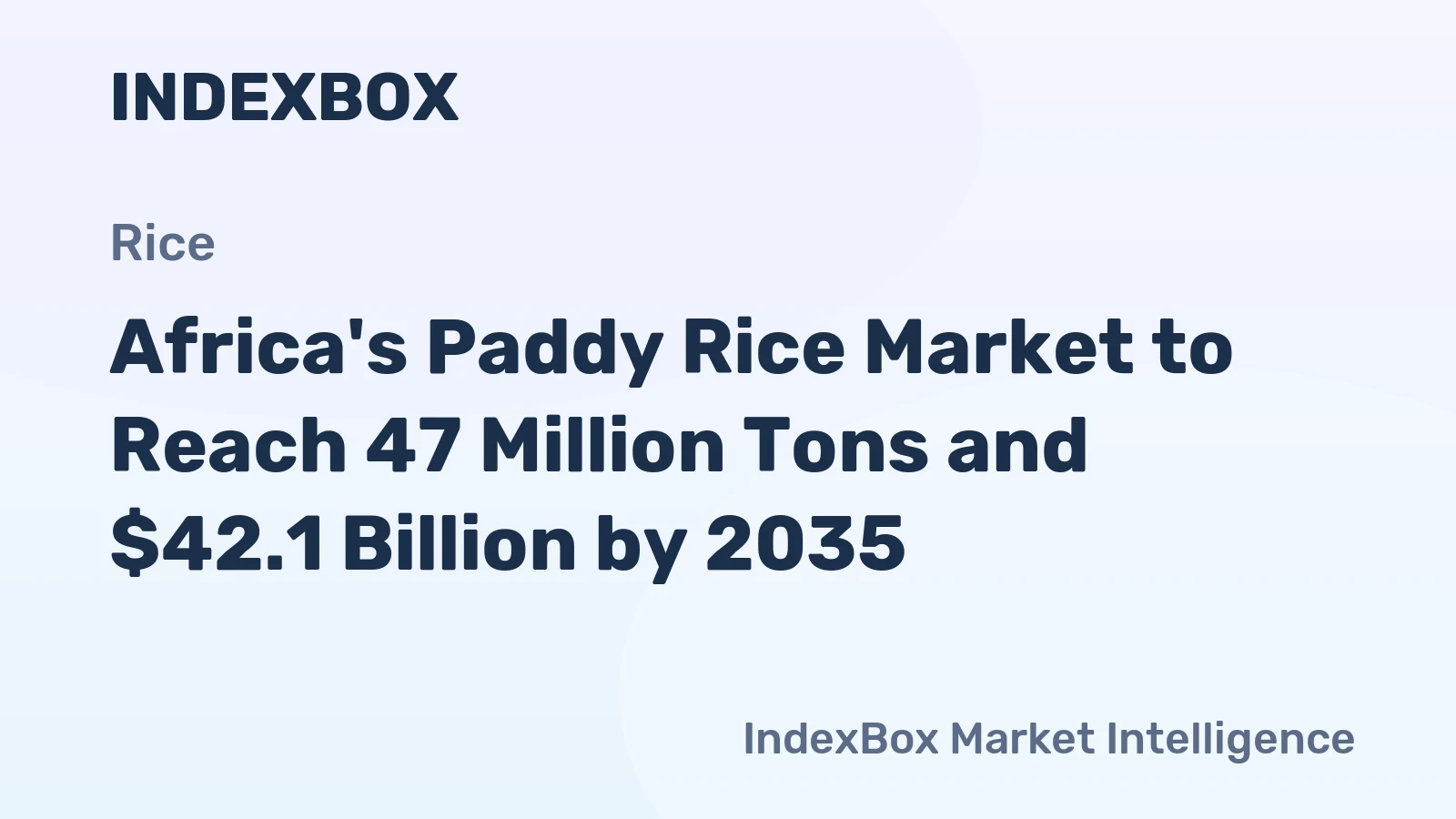 Africa's Paddy Rice Market to Reach 47 Million Tons and $42.1 Billion by 2035