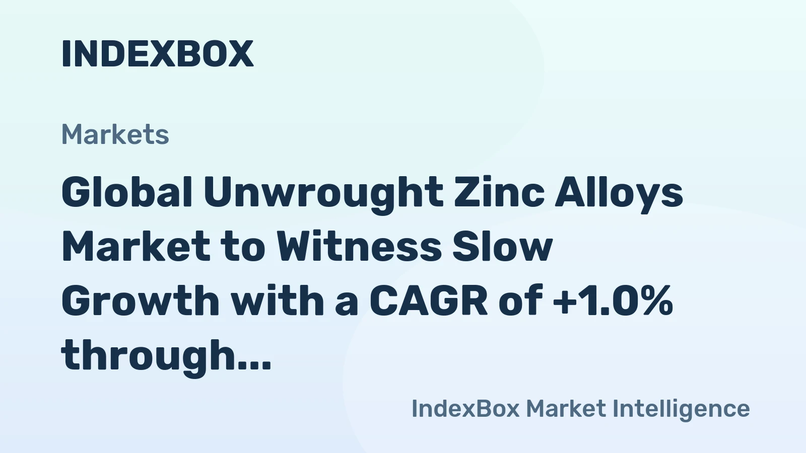 Global Unwrought Zinc Alloys Market to Witness Slow Growth with a CAGR of +1.0% through 2035