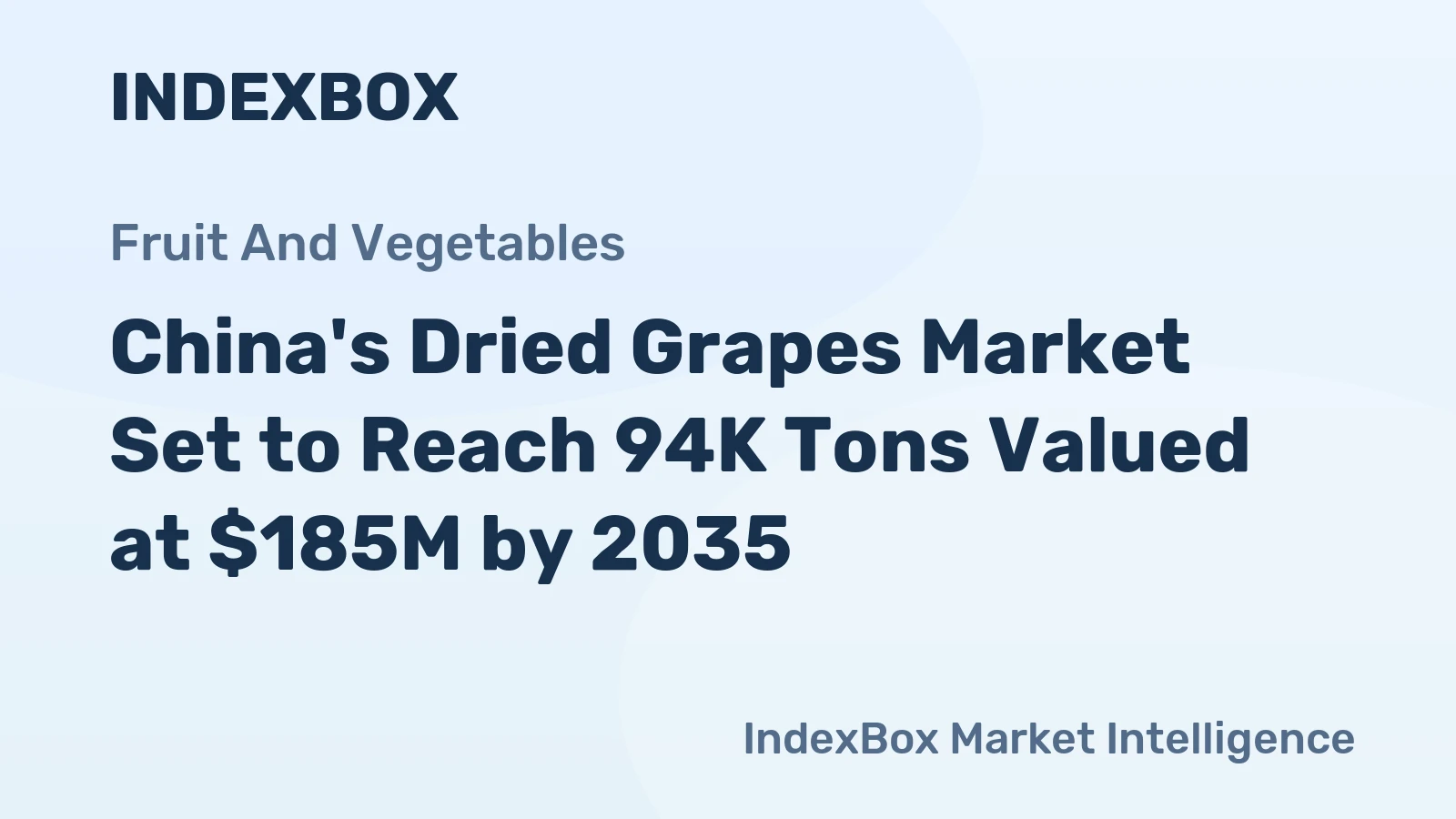 China's Dried Grapes Market Set to Reach 94K Tons Valued at $185M by 2035