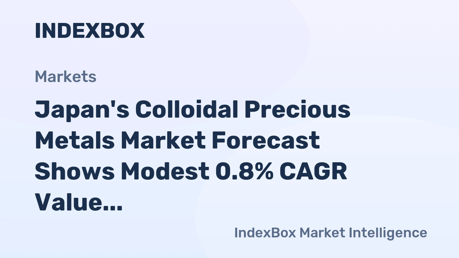 Japan's Colloidal Precious Metals Market Forecast Shows Modest 0.8% CAGR Value Growth Through 2035