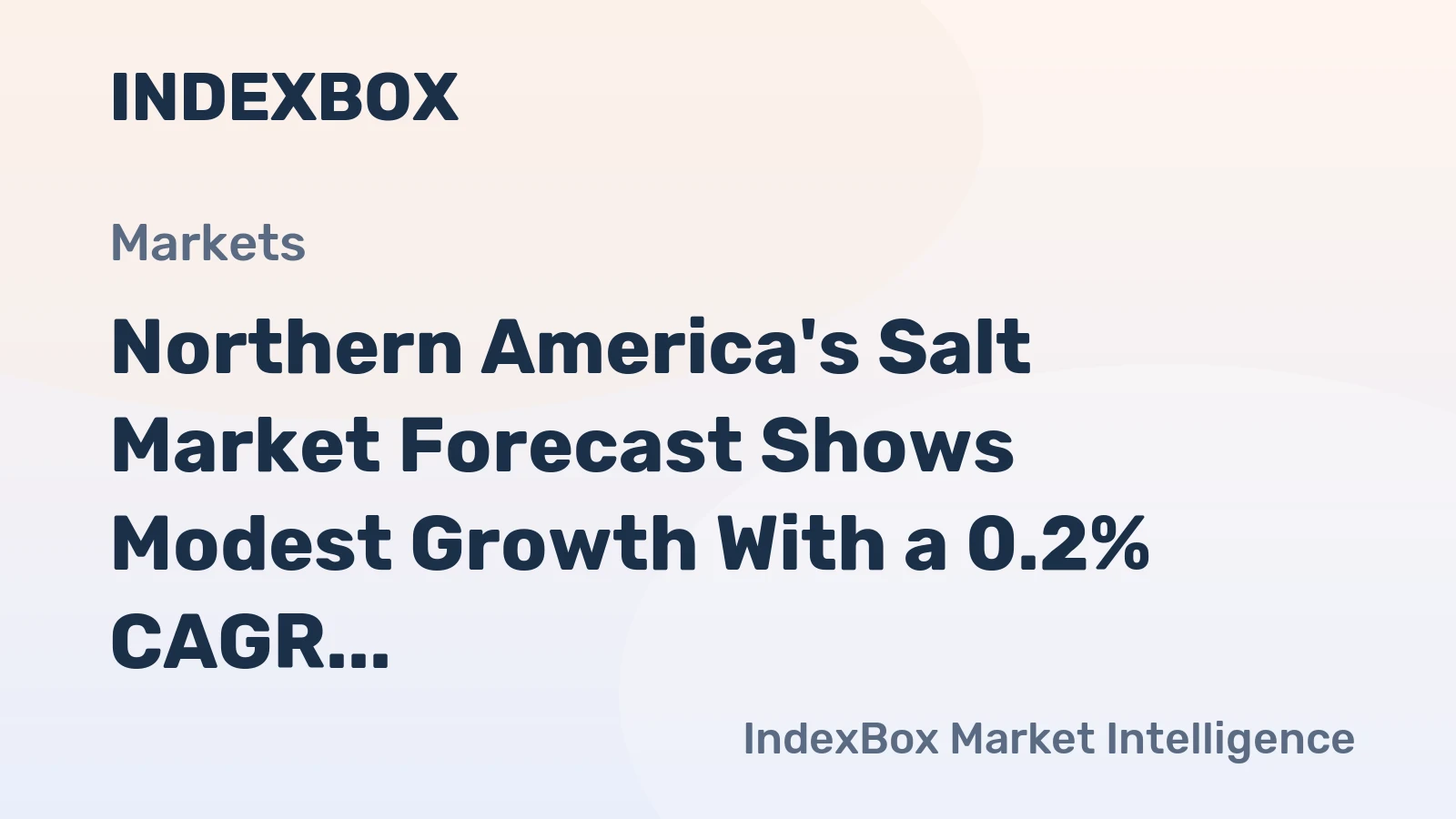 Northern America's Salt Market Forecast Shows Modest Growth With a 0.2% CAGR Through 2035