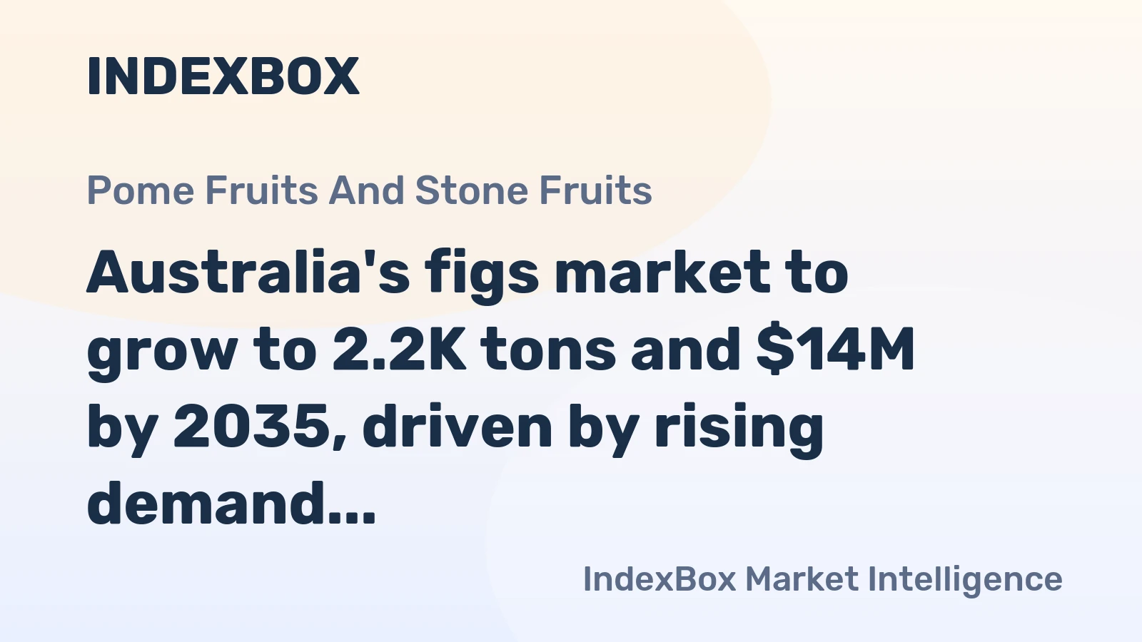 Australia's figs market to grow to 2.2K tons and $14M by 2035, driven by rising demand.