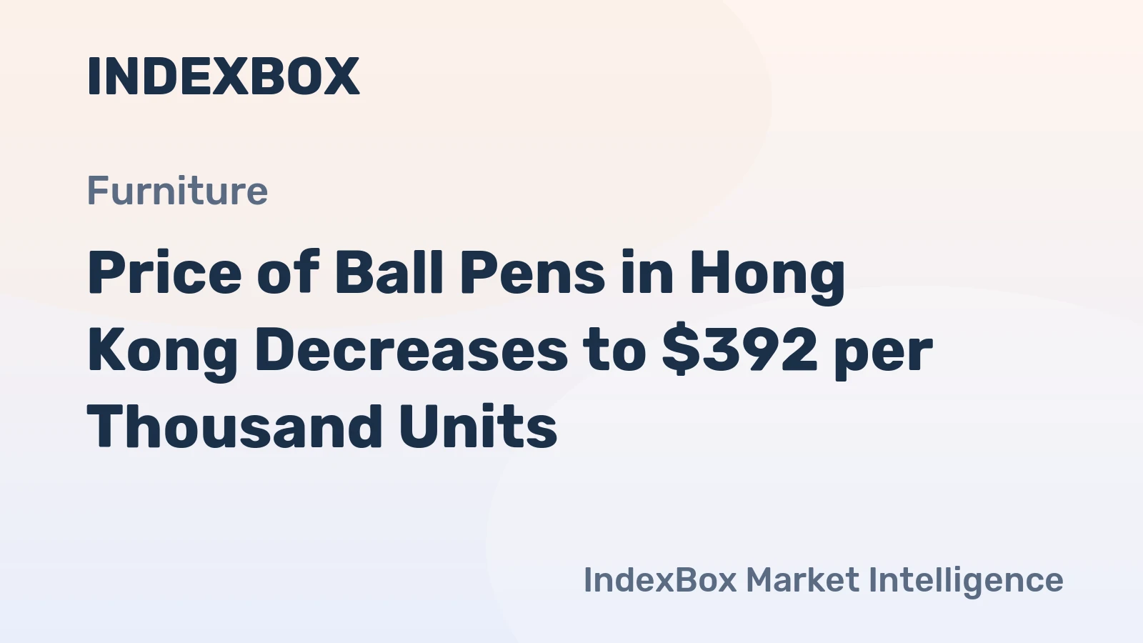 Price of Ball Pens in Hong Kong Decreases to $392 per Thousand Units