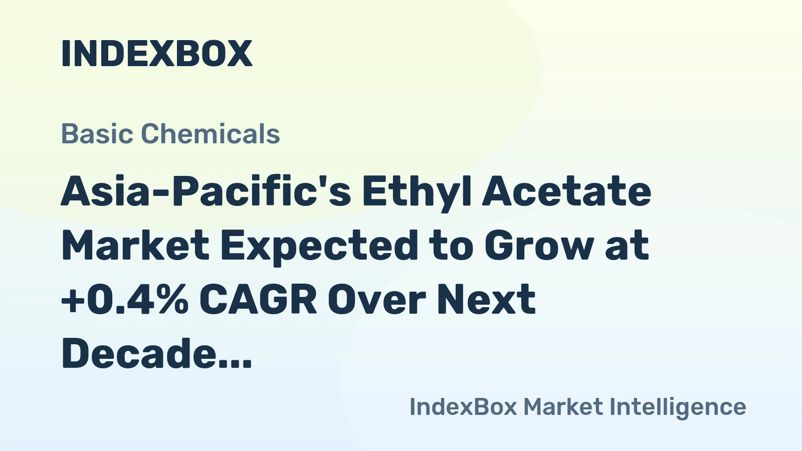 Asia-Pacific's Ethyl Acetate Market Expected to Grow at +0.4% CAGR Over Next Decade