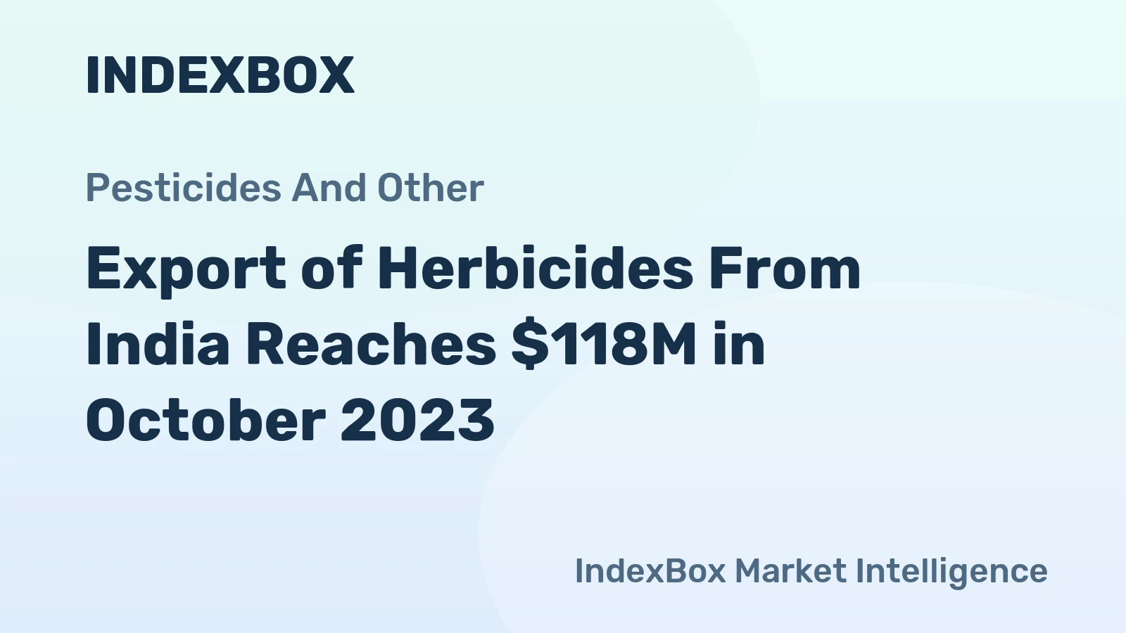 Export of Herbicides From India Reaches $118M in October 2023