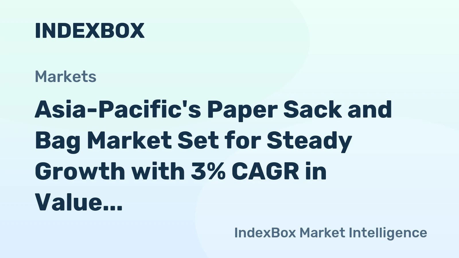 Asia-Pacific's Paper Sack and Bag Market Set for Steady Growth with 3% CAGR in Value Through 2035
