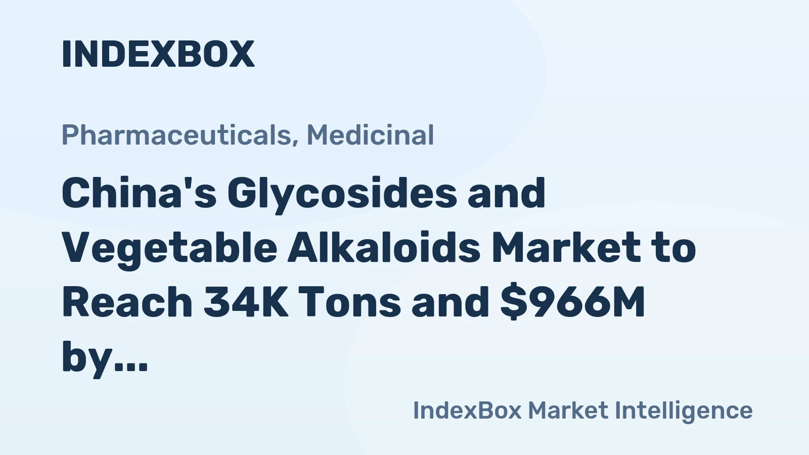 China's Glycosides and Vegetable Alkaloids Market to Reach 34K Tons and $966M by 2035