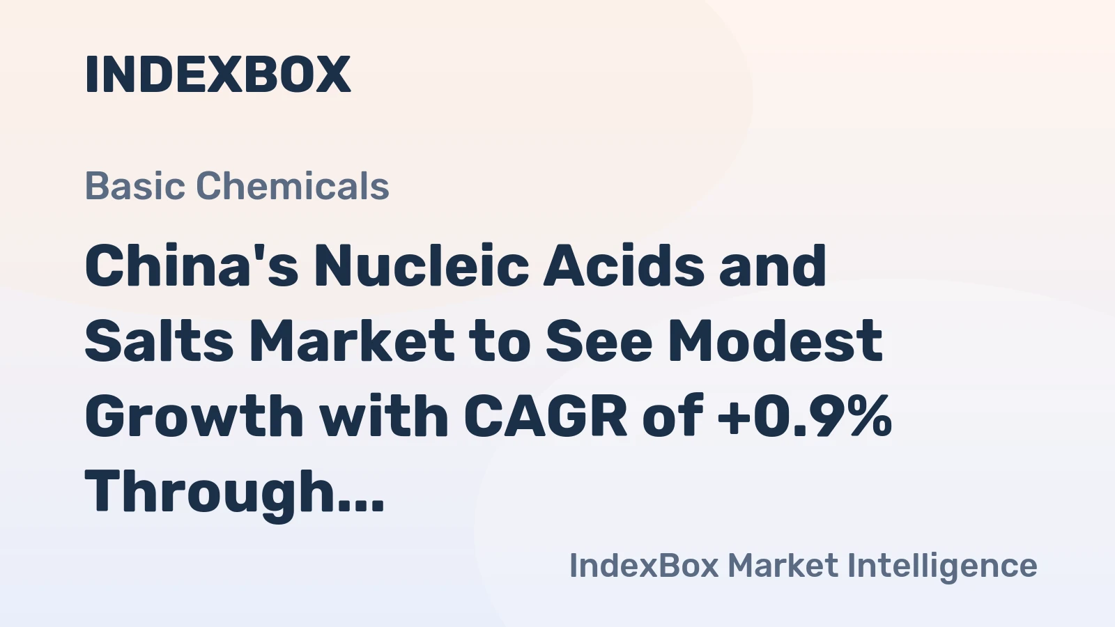 China's Nucleic Acids and Salts Market to See Modest Growth with CAGR of +0.9% Through 2035