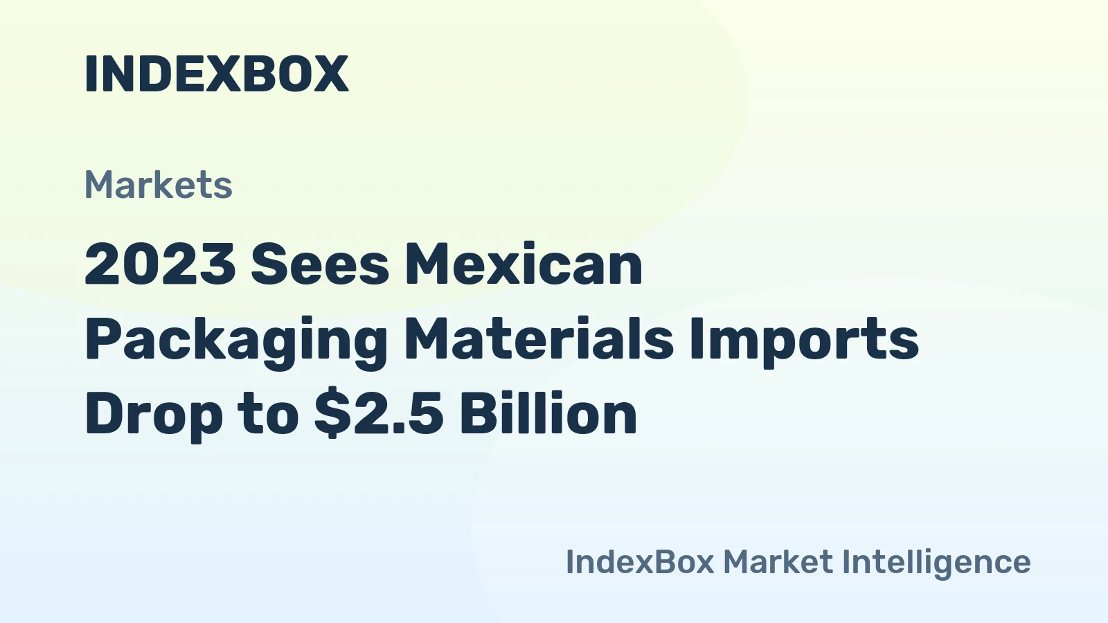 2023 Sees Mexican Packaging Materials Imports Drop to $2.5 Billion