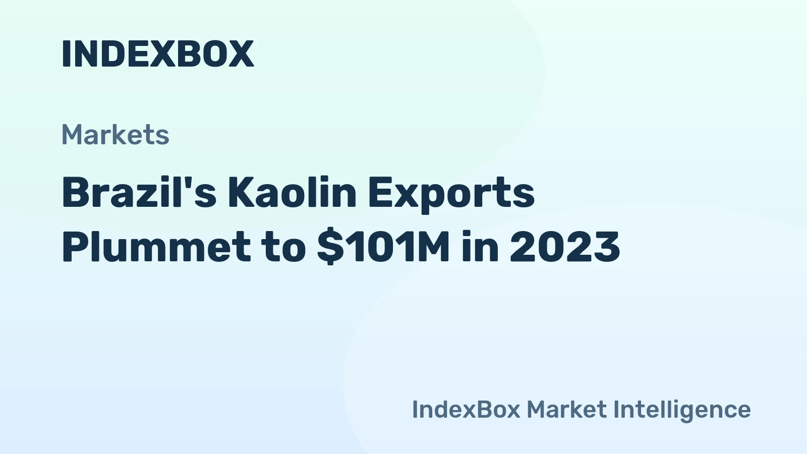 Brazil's Kaolin Exports Plummet to $101M in 2023