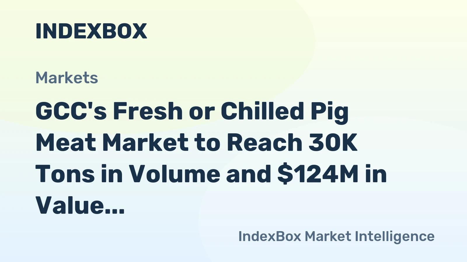 GCC's Fresh or Chilled Pig Meat Market to Reach 30K Tons in Volume and $124M in Value by 2035