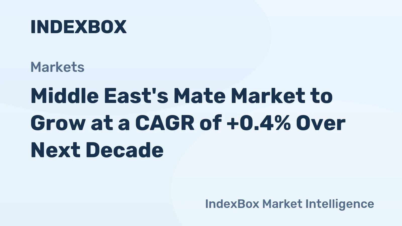 Middle East's Mate Market to Grow at a CAGR of +0.4% Over Next Decade