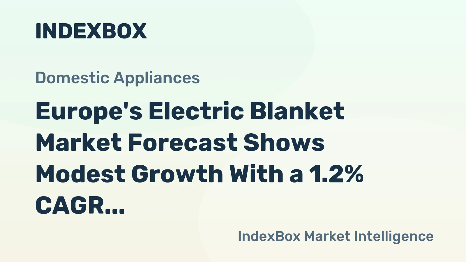 Europe's Electric Blanket Market Forecast Shows Modest Growth With a 1.2% CAGR in Value