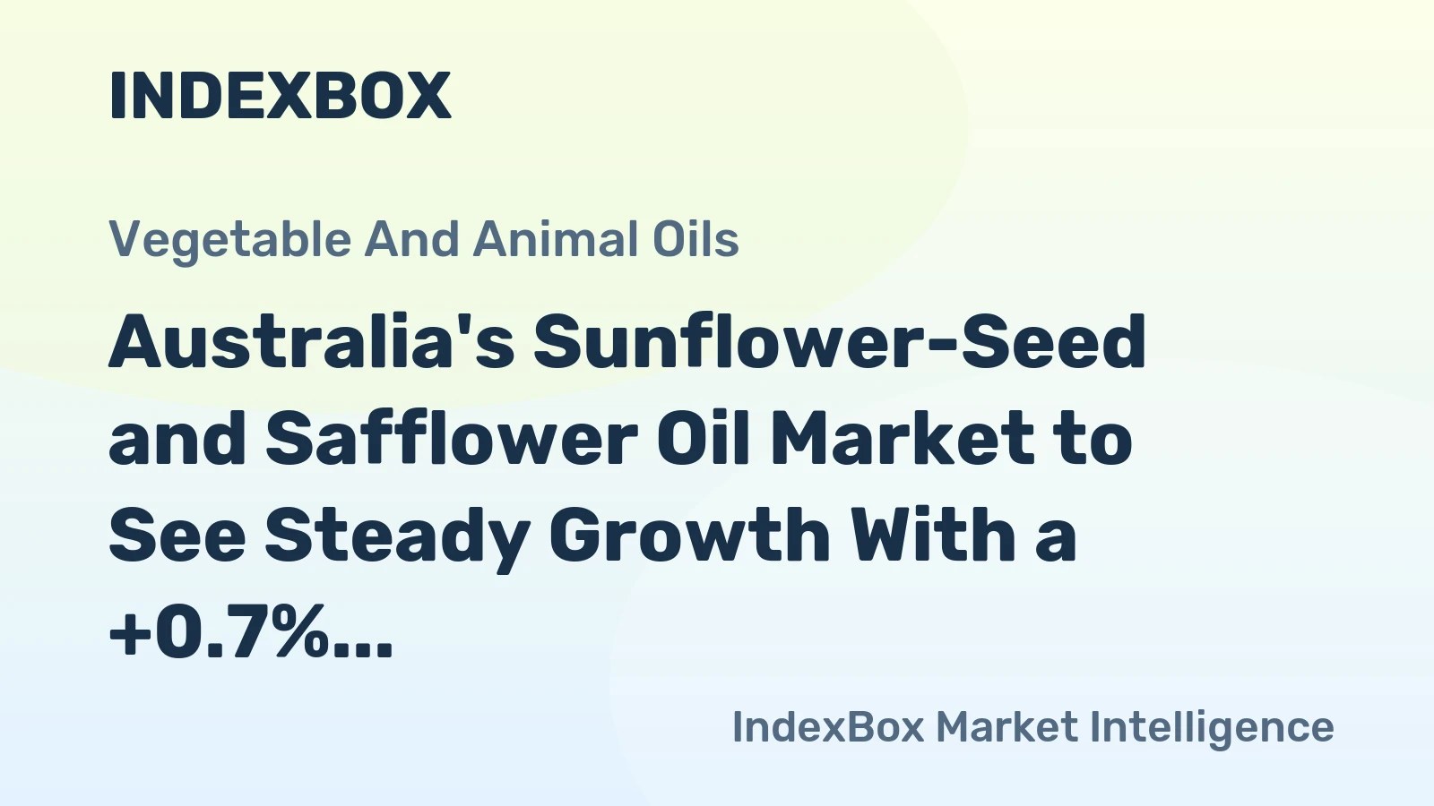 Australia's Sunflower-Seed and Safflower Oil Market to See Steady Growth With a +0.7% CAGR Through 2035