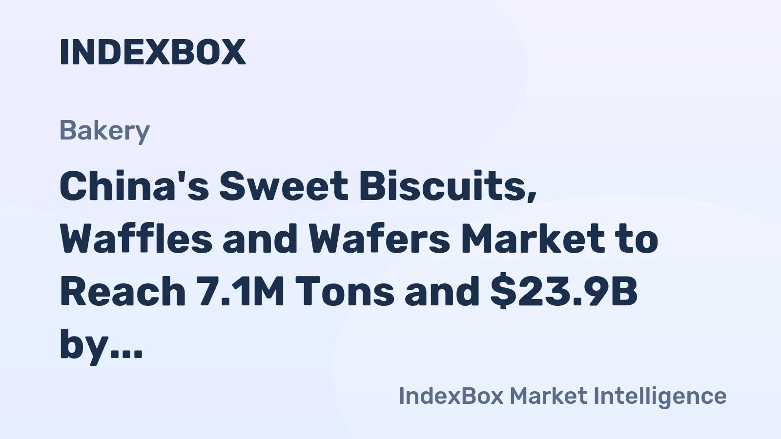 China's Sweet Biscuits, Waffles and Wafers Market to Reach 7.1M Tons and $23.9B by 2035