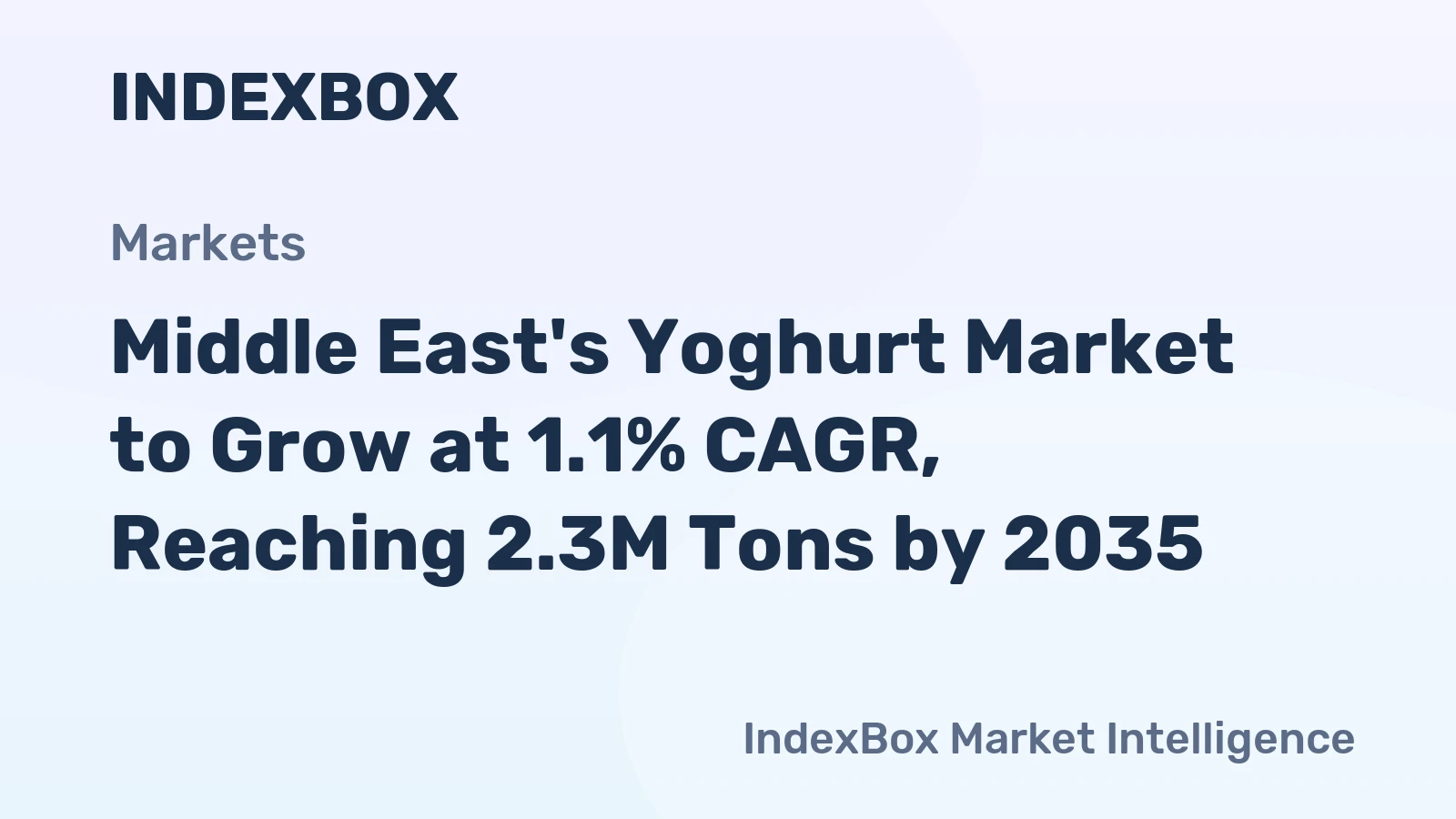Middle East's Yoghurt Market to Grow at 1.1% CAGR, Reaching 2.3M Tons by 2035