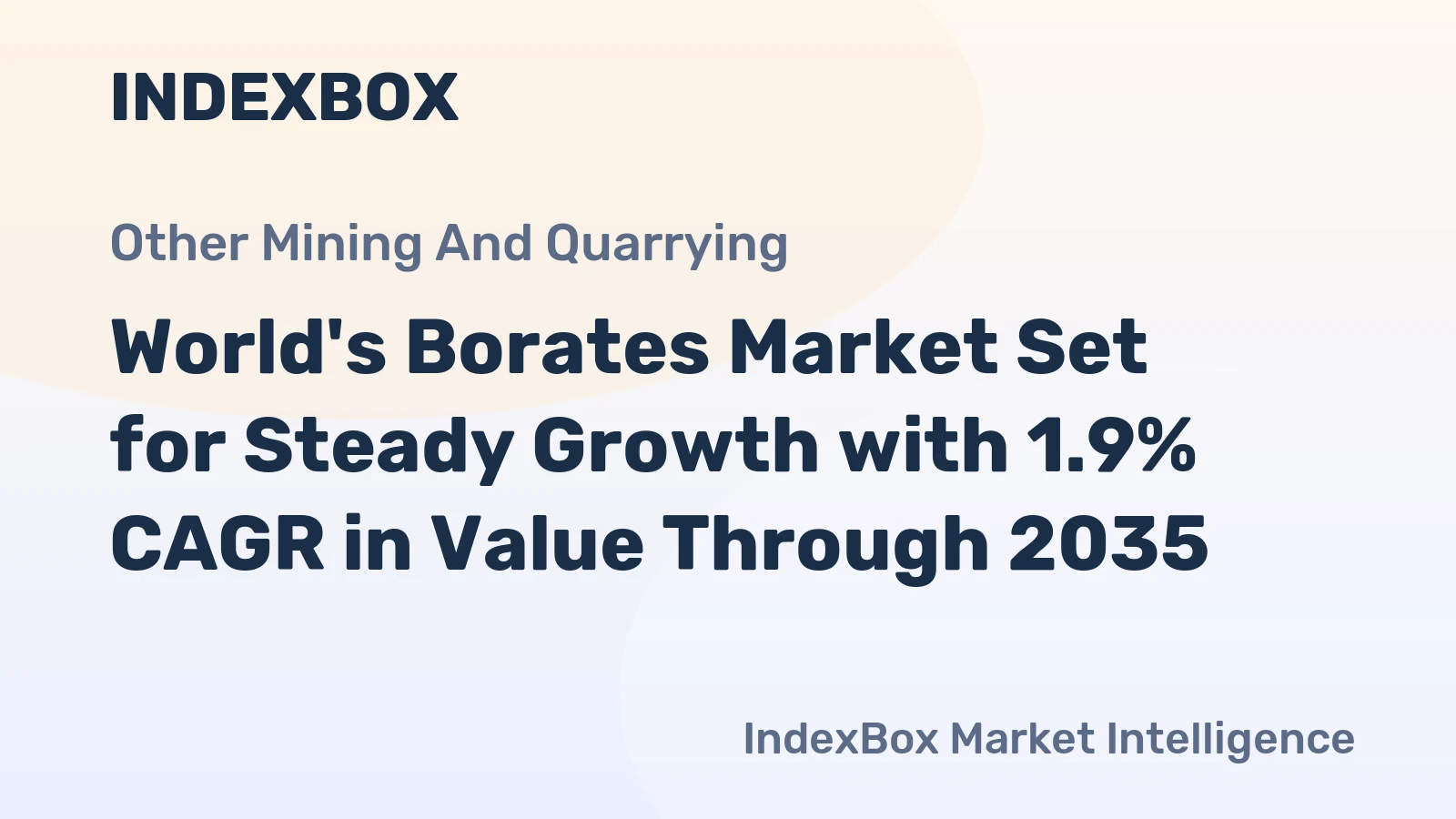 World's Borates Market Set for Steady Growth with 1.9% CAGR in Value Through 2035