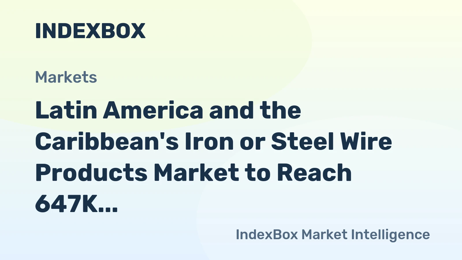 Latin America and the Caribbean's Iron or Steel Wire Products Market to Reach 647K Tons by 2035 with a Value of $1.7B
