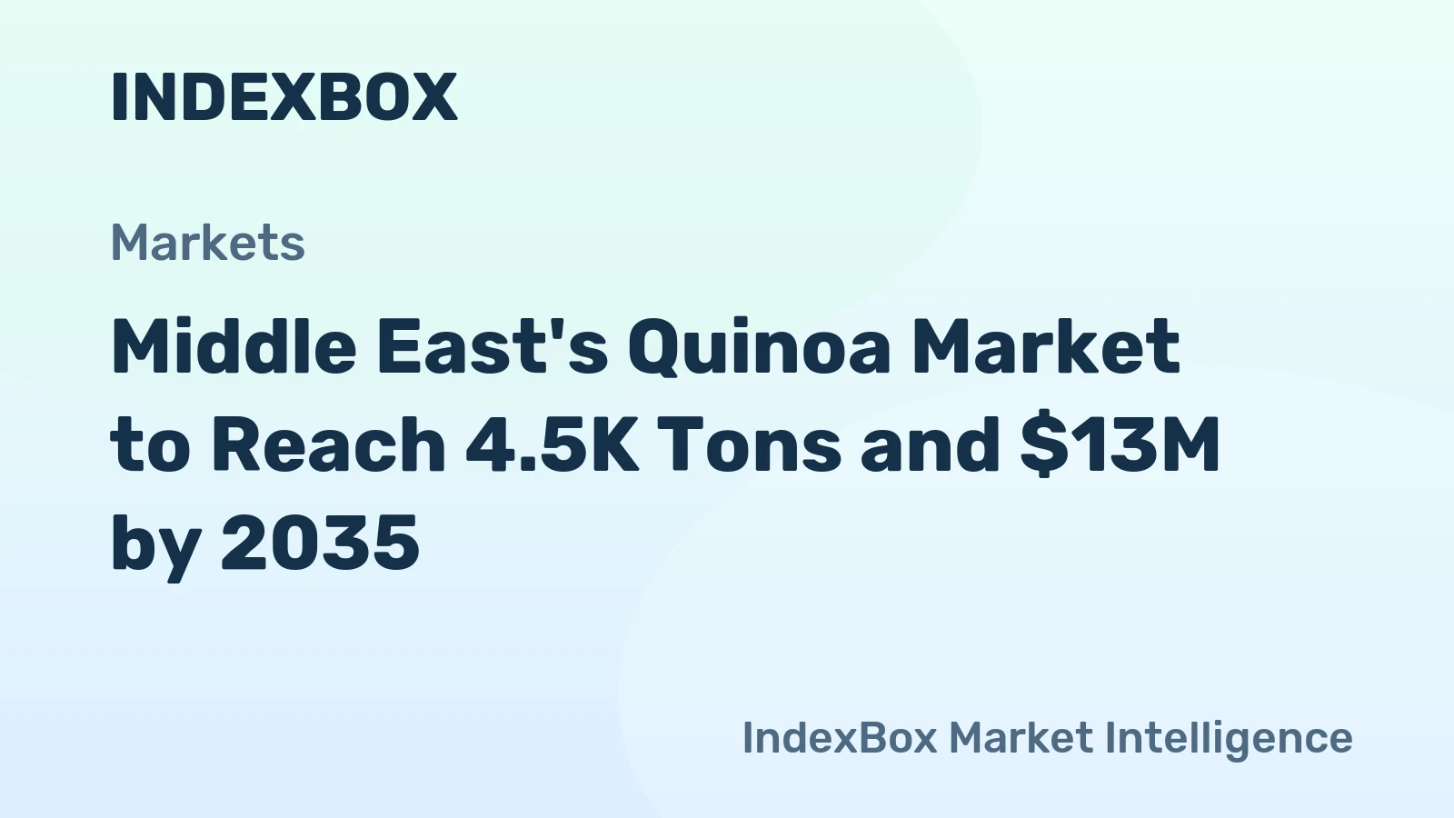 Middle East's Quinoa Market to Reach 4.5K Tons and $13M by 2035