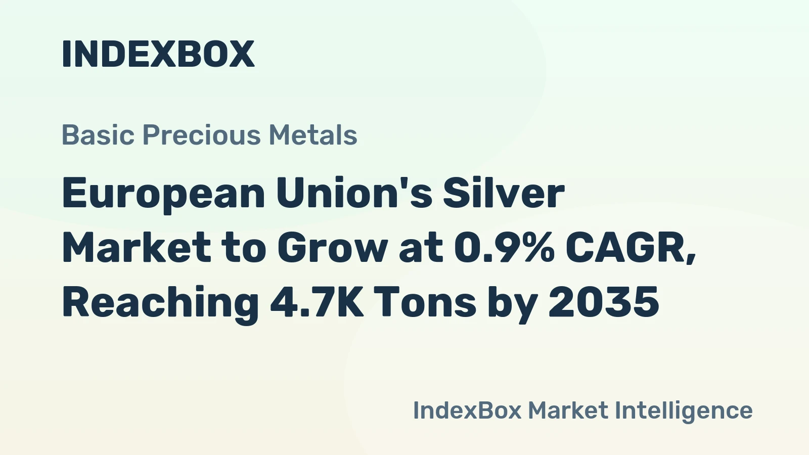 European Union's Silver Market to Grow at 0.9% CAGR, Reaching 4.7K Tons by 2035