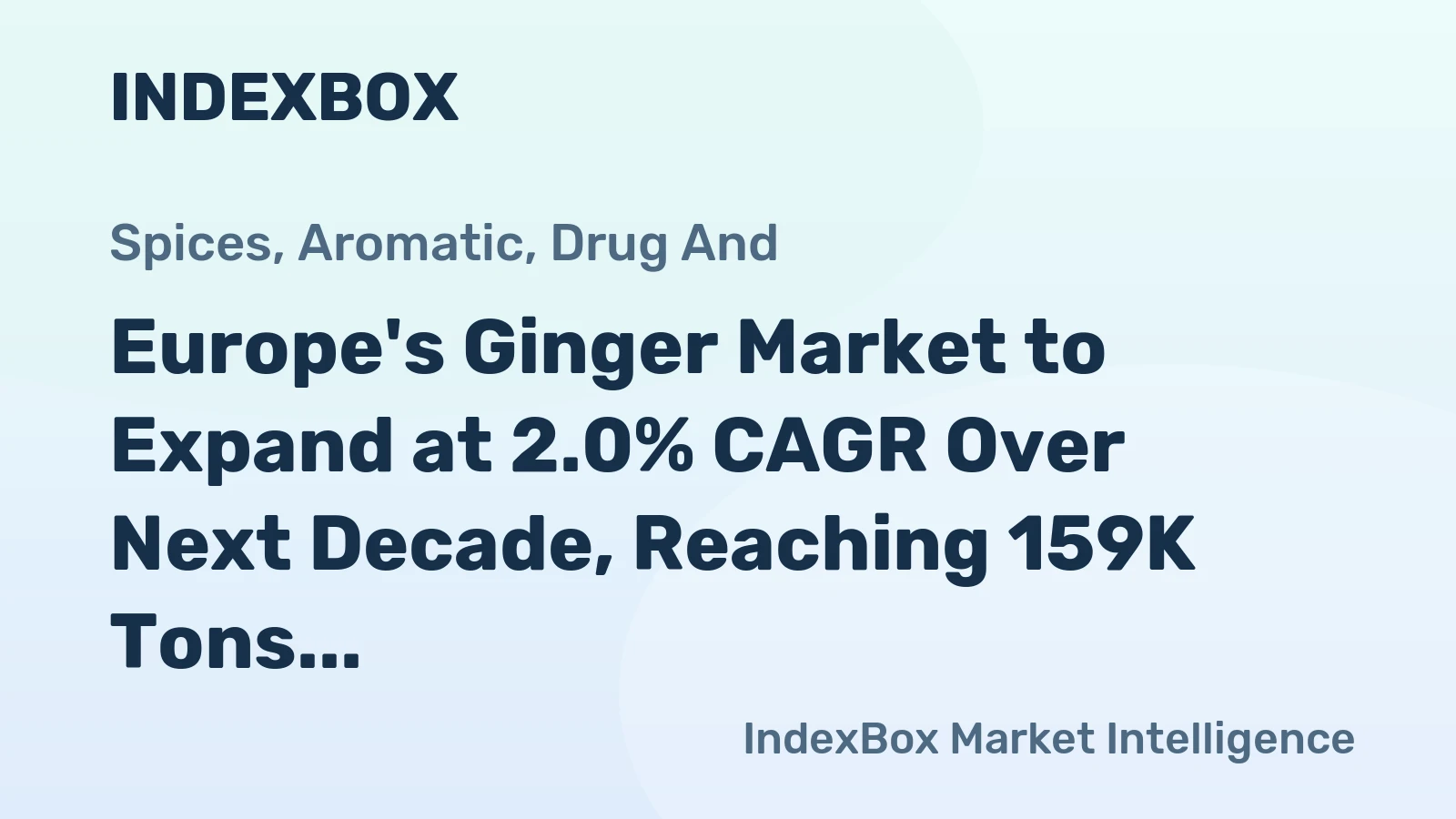 Europe's Ginger Market to Expand at 2.0% CAGR Over Next Decade, Reaching 159K Tons by 2035