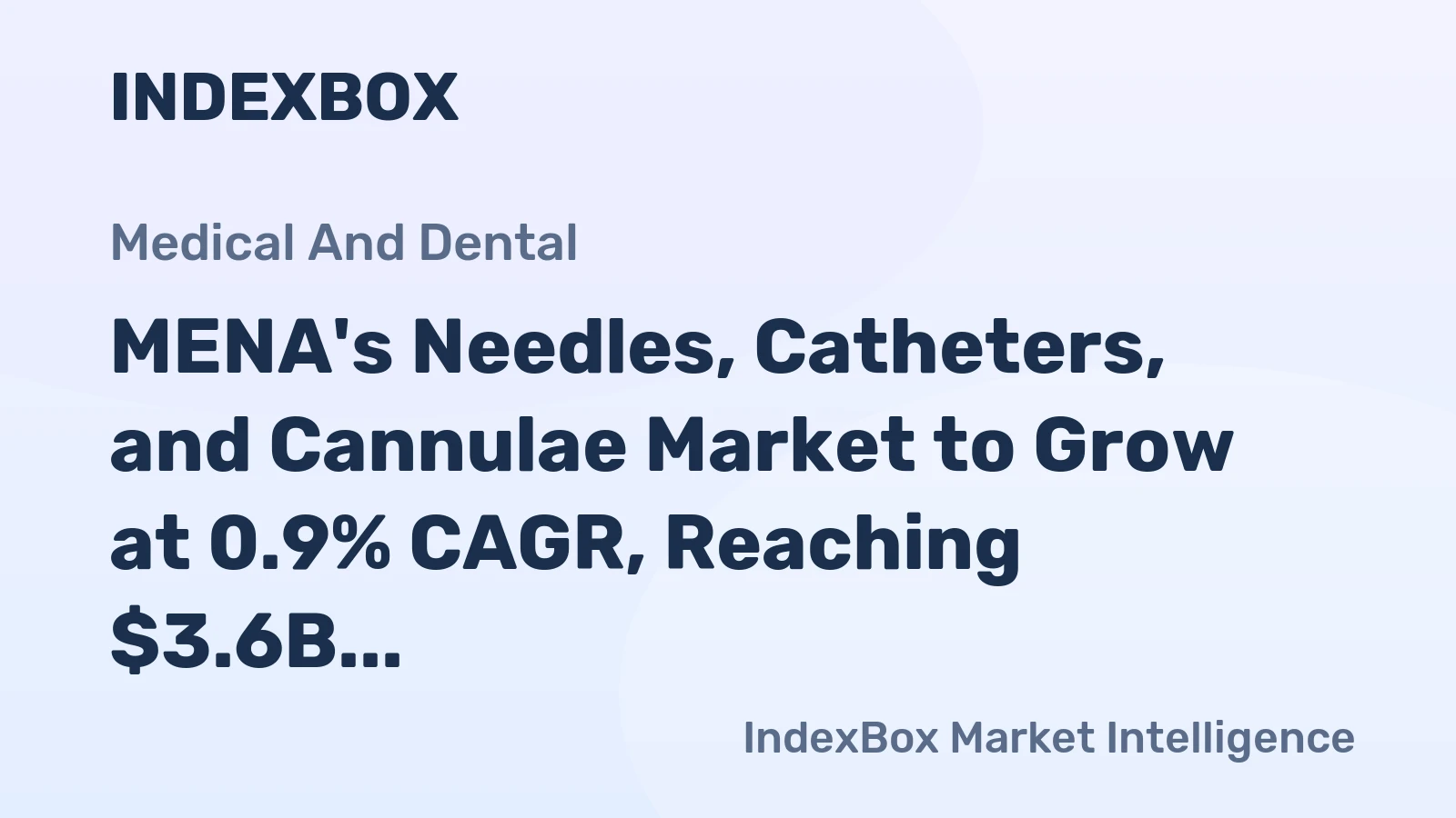 MENA's Needles, Catheters, and Cannulae Market to Grow at 0.9% CAGR, Reaching $3.6B by 2035