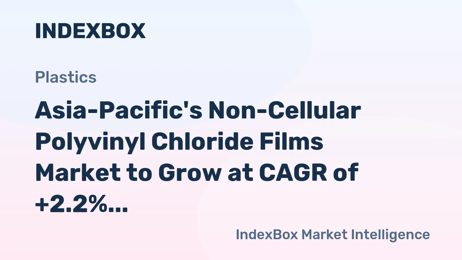 Asia-Pacific's Non-Cellular Polyvinyl Chloride Films Market to Grow at CAGR of +2.2% until 2035