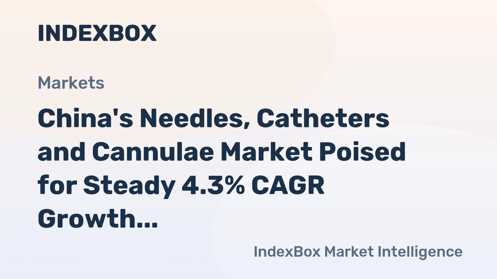 China's Needles, Catheters and Cannulae Market Poised for Steady 4.3% CAGR Growth Through 2035