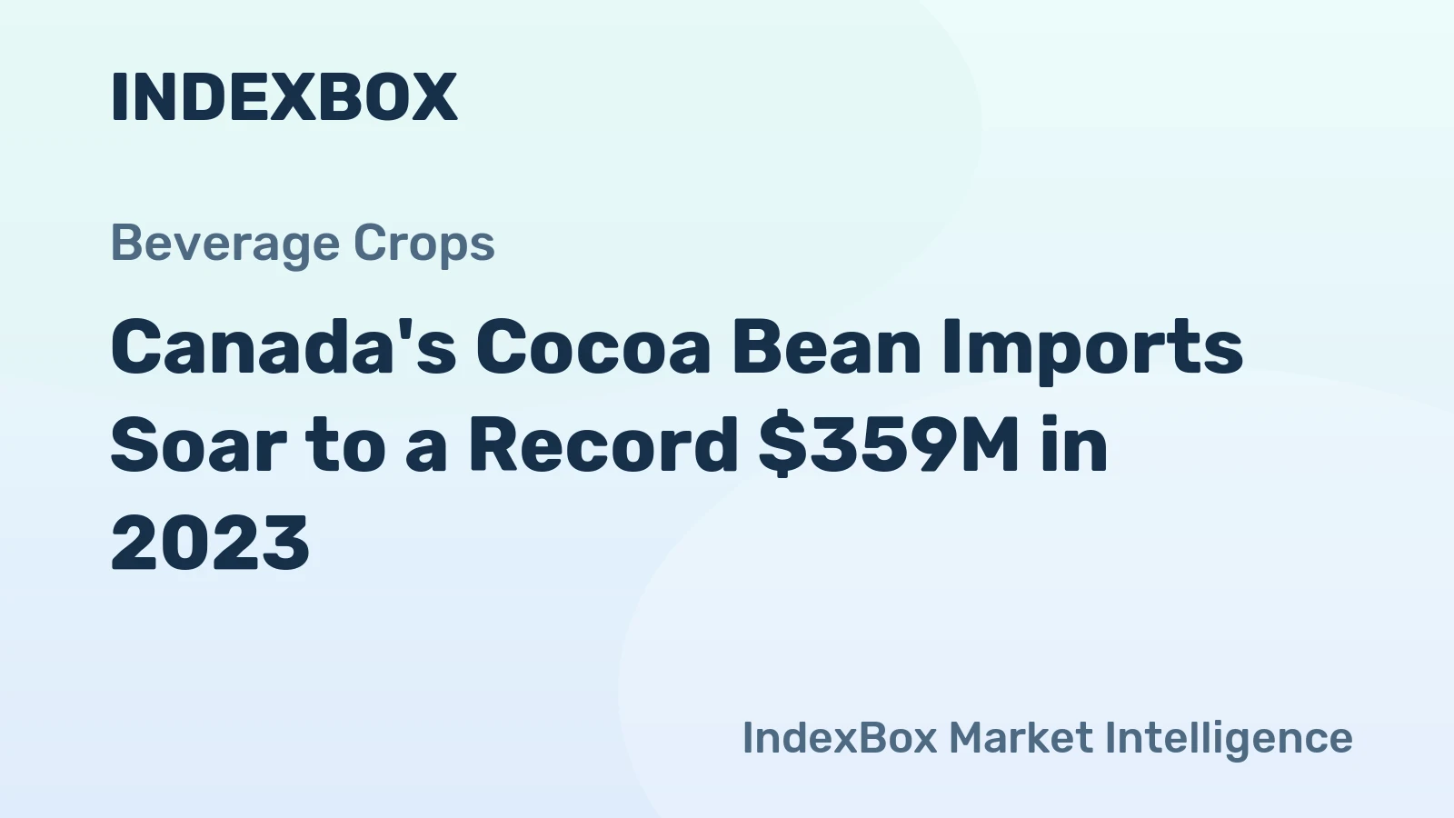 Canada's Cocoa Bean Imports Soar to a Record $359M in 2023