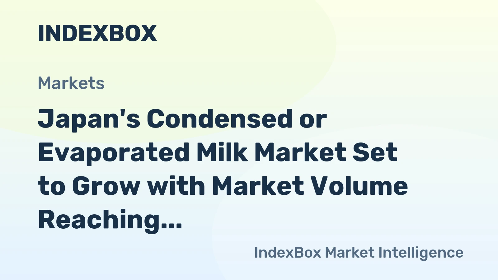 Japan's Condensed or Evaporated Milk Market Set to Grow with Market Volume Reaching 49K tons and Market Value at $412M by 2035
