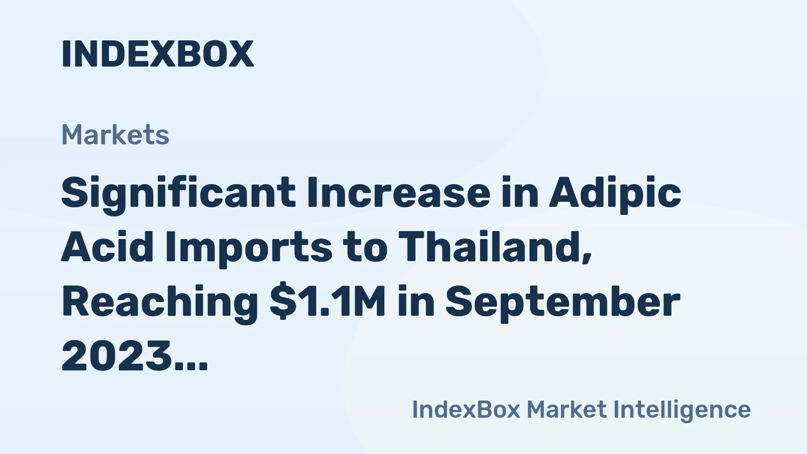 Significant Increase in Adipic Acid Imports to Thailand, Reaching $1.1M in September 2023