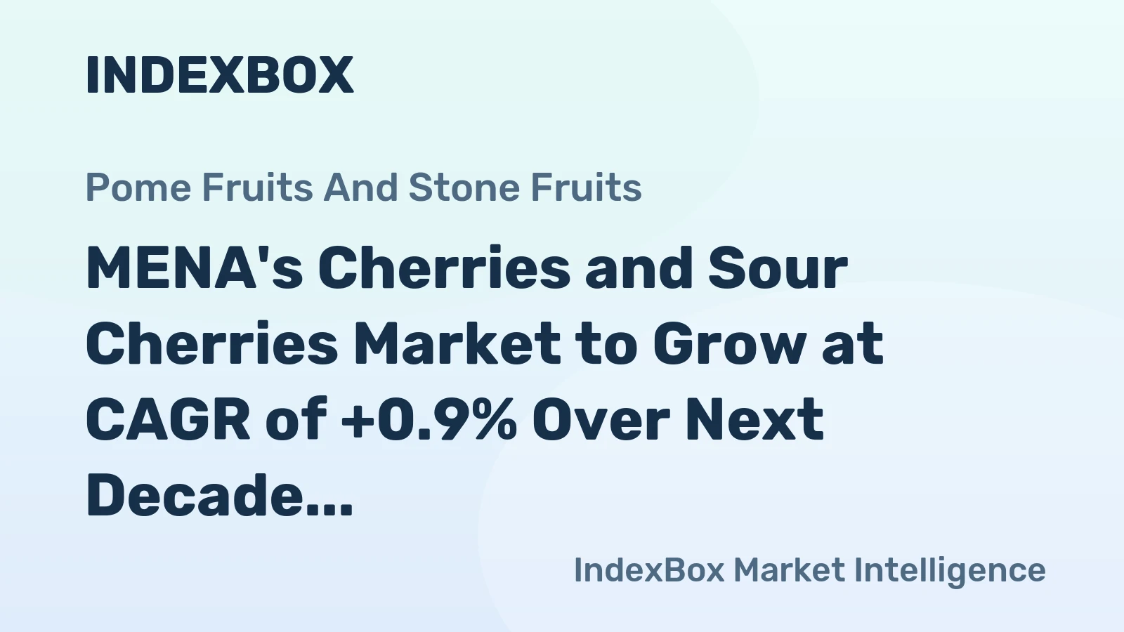 MENA's Cherries and Sour Cherries Market to Grow at CAGR of +0.9% Over Next Decade