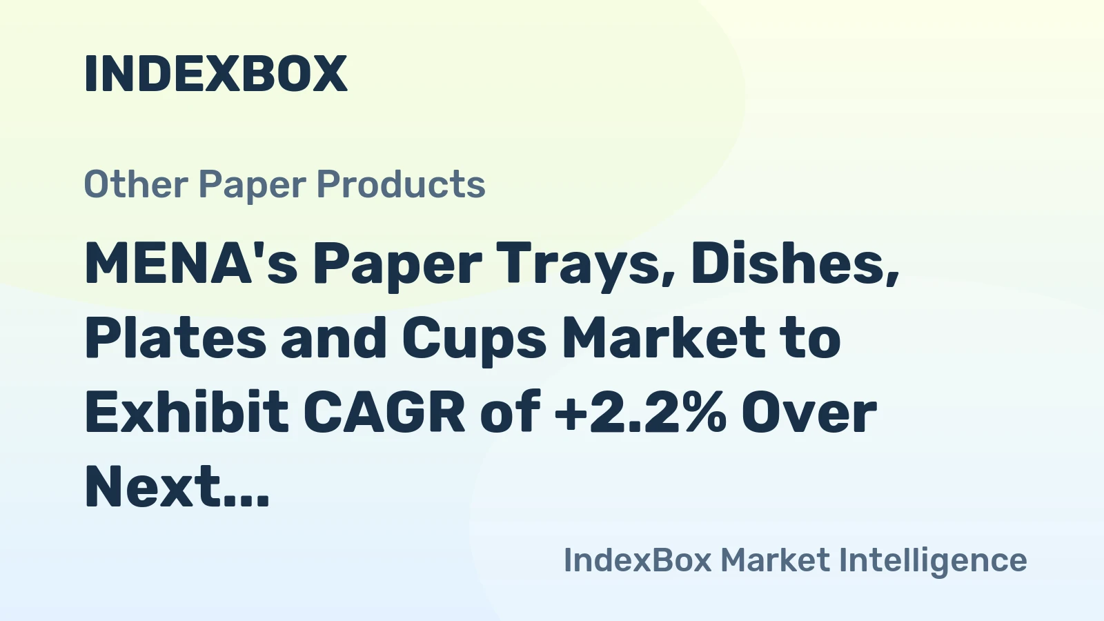 MENA's Paper Trays, Dishes, Plates and Cups Market to Exhibit CAGR of +2.2% Over Next Decade