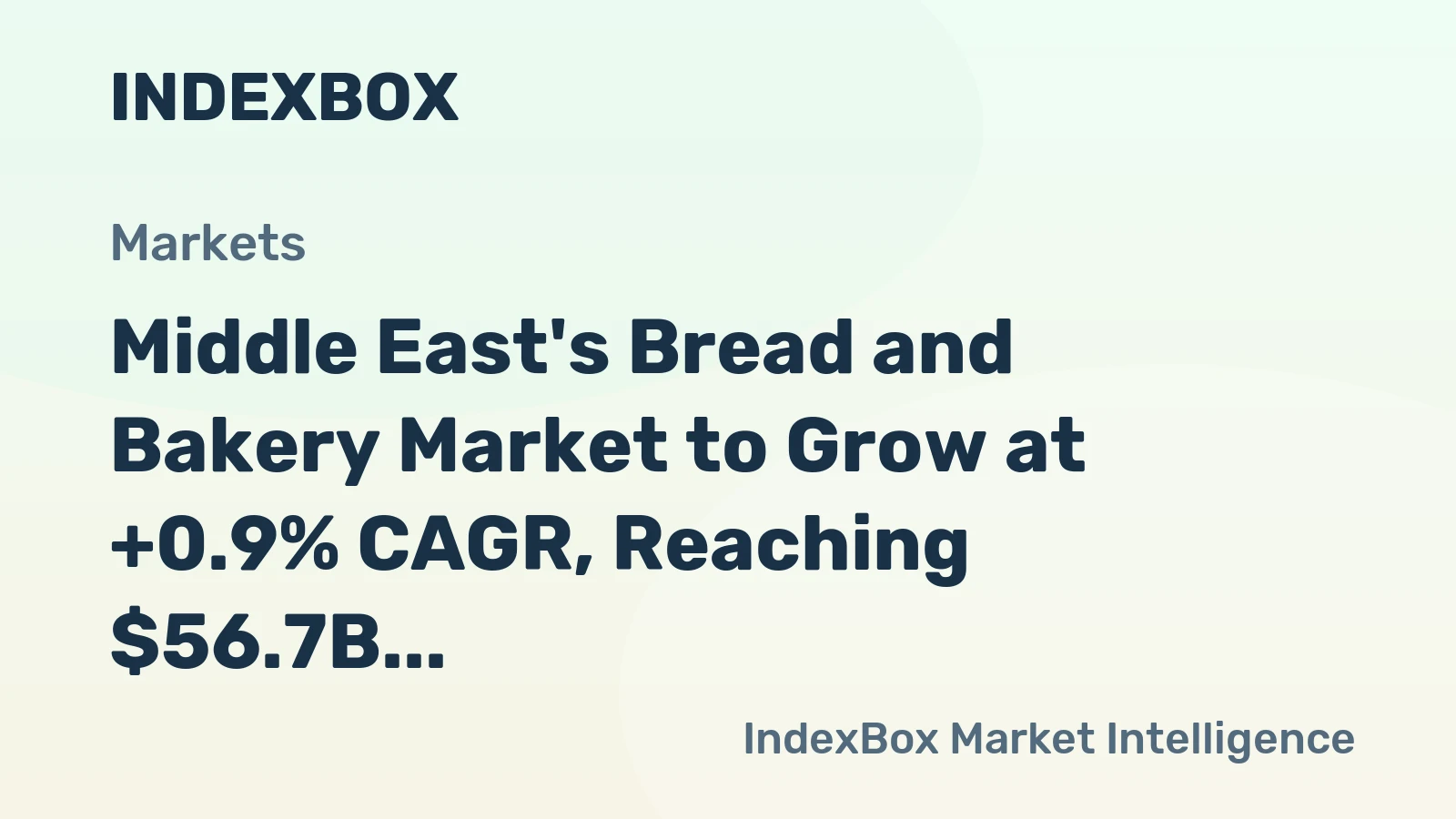 Middle East's Bread and Bakery Market to Grow at +0.9% CAGR, Reaching $56.7B by 2035