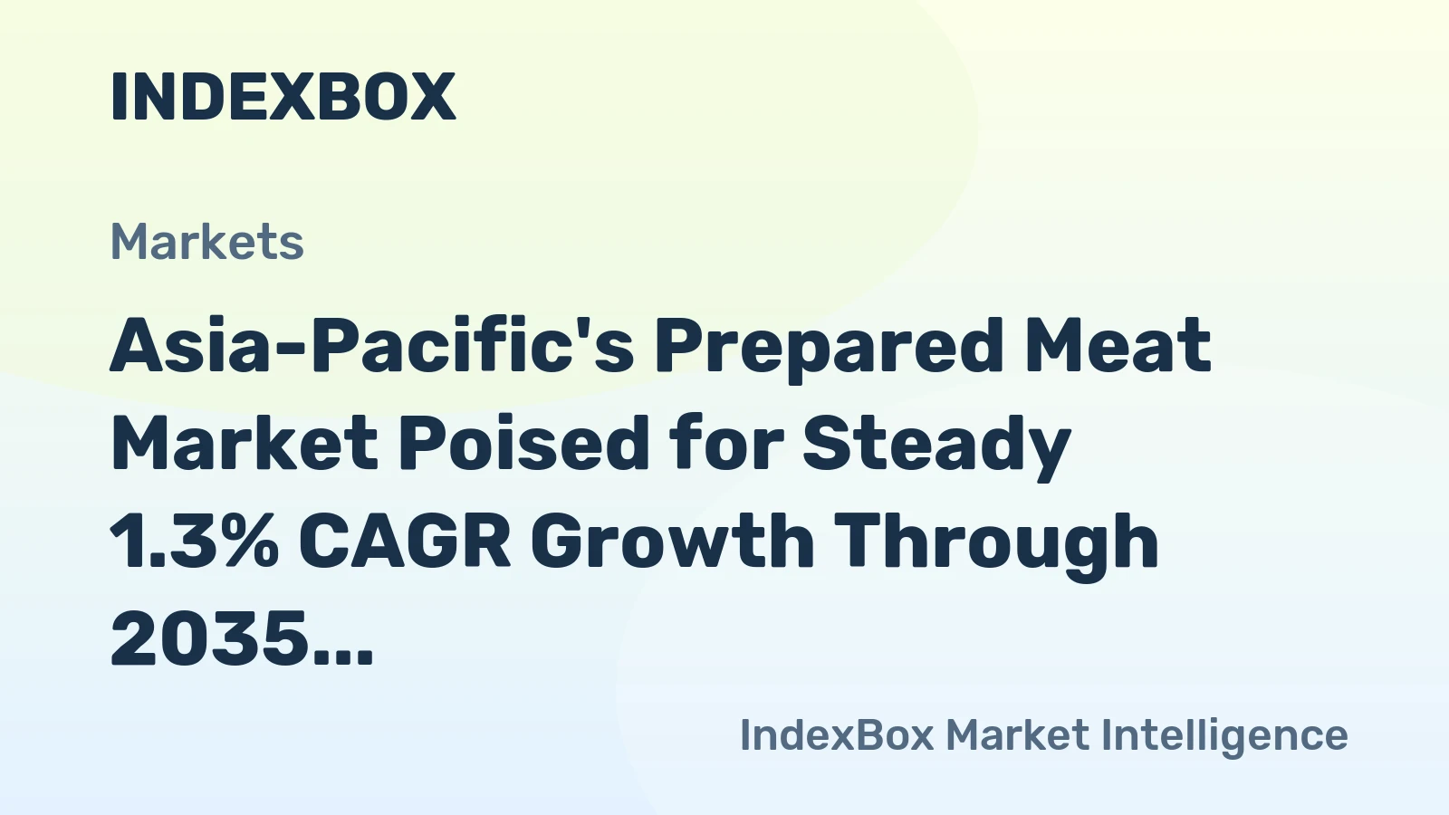 Asia-Pacific's Prepared Meat Market Poised for Steady 1.3% CAGR Growth Through 2035