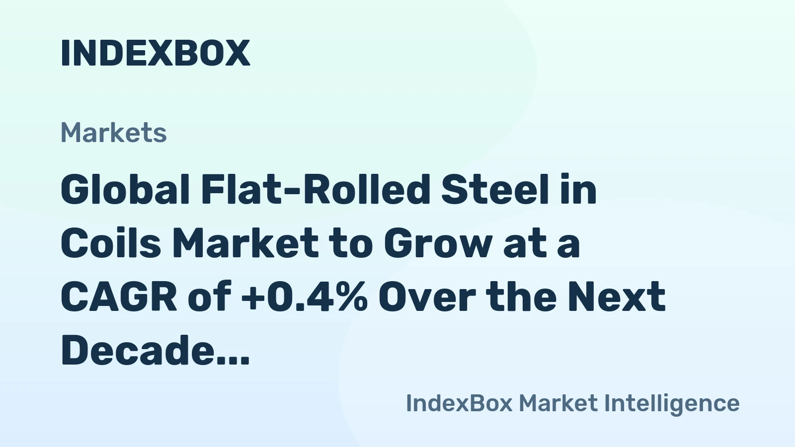 Global Flat-Rolled Steel in Coils Market to Grow at a CAGR of +0.4% Over the Next Decade, Reaching $401.1B by 2035