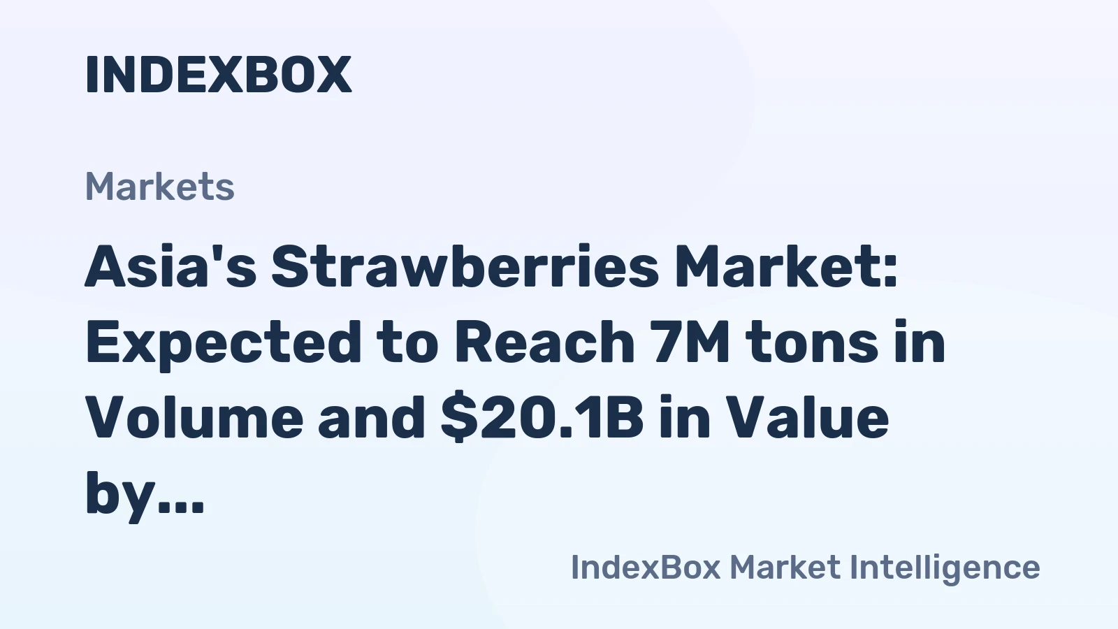 Asia's Strawberries Market: Expected to Reach 7M tons in Volume and $20.1B in Value by 2035